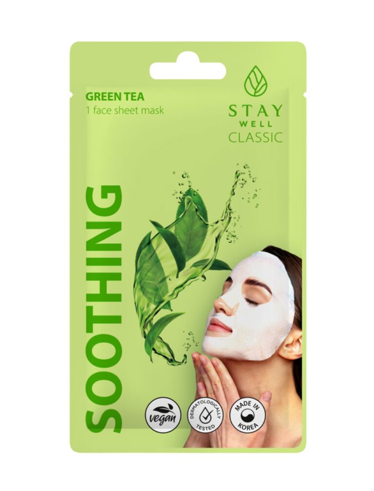 STAY Well | Classic Sheet Mask - GREEN TEA Soothing - Bearel